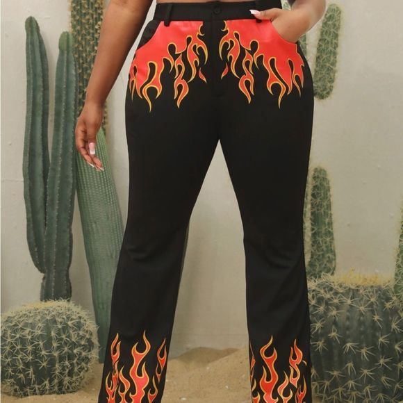 SHEIN | Pants & Jumpsuits | Sheincurve Firepants | Poshmark